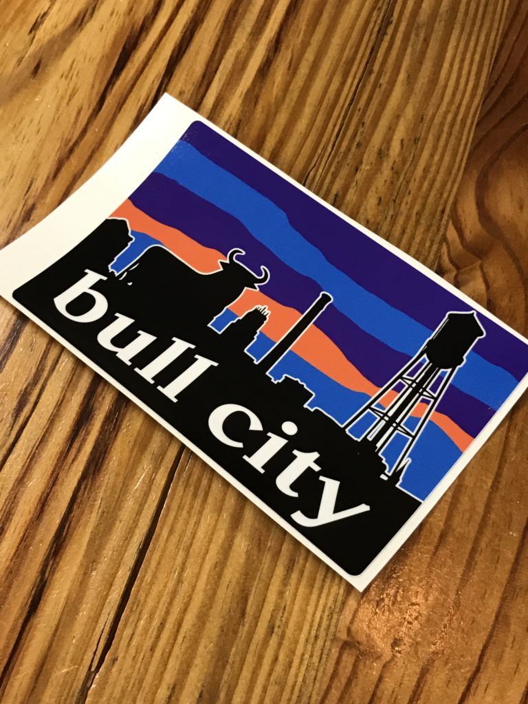 Bull City Skyline Sticker 4.75″L x 3″H – AG Outfitters NC